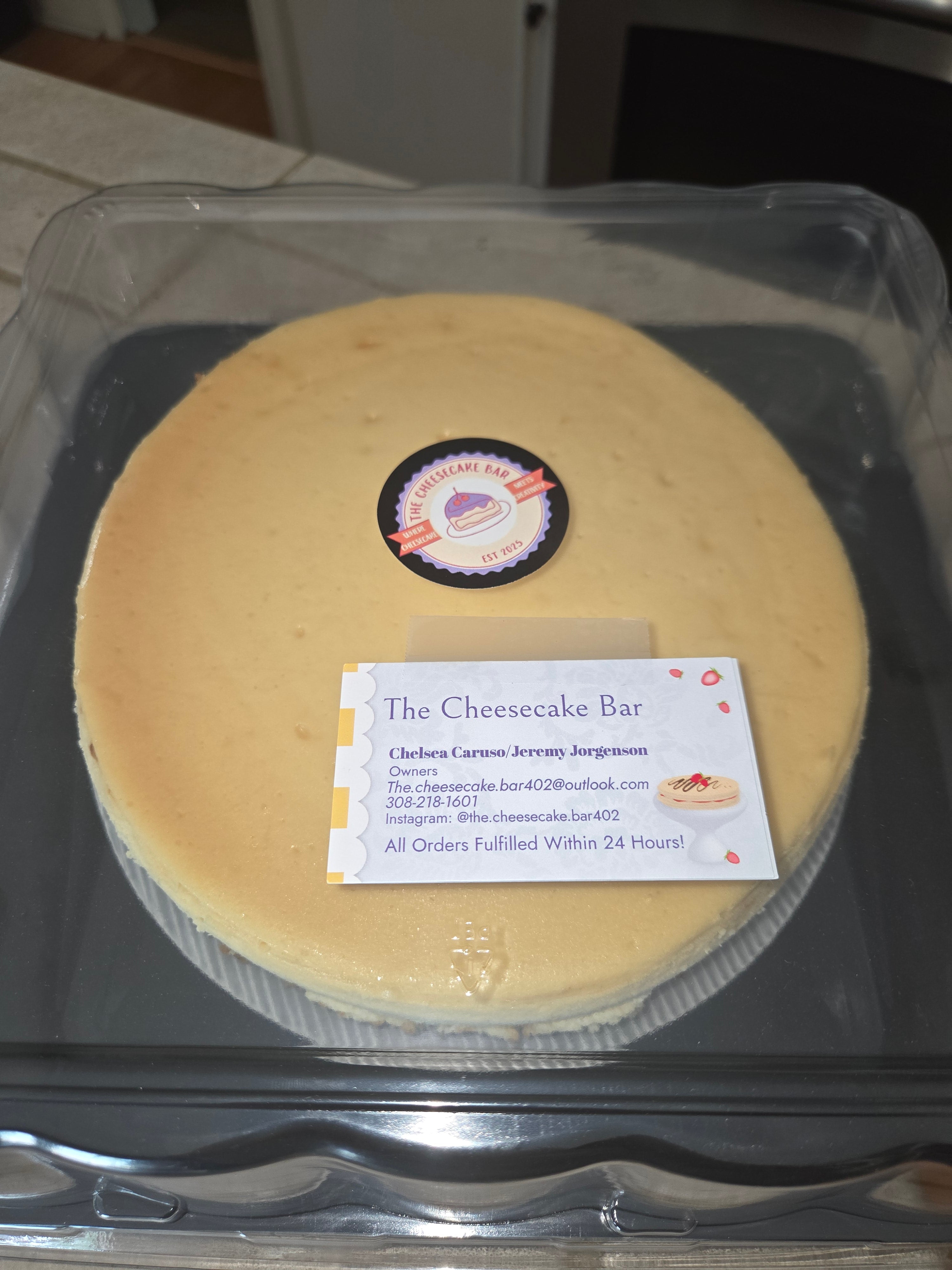 Classic Plain Cheesecake 9" - Homemade & Creamy – The Cheesecake Bar
